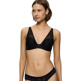 B&uuml;gel-BH Triumph "Aura Spotlight WP", Damen, Gr. 70, Cup D, schwarz, Microtouch, Obermaterial: 54% Polyamid, 35% Polyester, 11% Elasthan, BHs B&uuml;gel-BH, moderne Grafikspitze und tiefer V-Ausschnitt