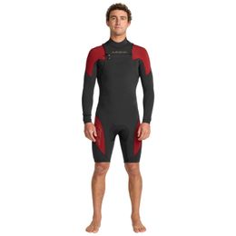 Neoprenanzug Quiksilver "2/2mm Mercury", Gr. L180-185cm77-86kg, high risk rot, Obermaterial: 87% Microfaser, 13% Elasthan;, Sportanz&uuml;ge Neoprenanzug