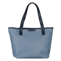 Shopper Tom Tailor "Leora", Damen, Gr. B/H/T: 39cm x 26,5cm x 19cm, blau, Polyurethan, Taschen Shopper, leichtgewichtige Styles aus fein genarbtem Lederimitat