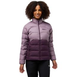 Daunenjacke Jack Wolfskin "ATHER", Damen, Gr. XS, lila (midnight plu), Obermaterial: 100% Polyester. Futter: 100% Polyester. Wattierung: 100% Daunen, hoch geschlossener Ausschnitt, elastischer Bund, Jacken Daunenjacke, W&auml;rmend, winddicht, &Uuml;bergangsjacke