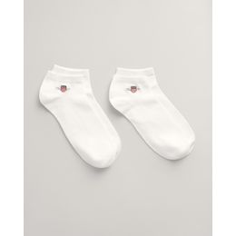 Sneakersocken Gant, Herren, Gr. 43-45, wei&szlig;, Baumwollmischung, Socken Sneakersocken