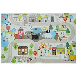 Kinderteppich Kayoom "Sympathy Kids 241", multi, B:80cm H:5mm L:120cm, Polyester, Teppiche, Kinderteppich, Kurzflor, Modernes Muster, Fu&szlig;bodenheizungsgeeignet