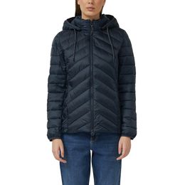 Steppjacke s.Oliver, Damen, Gr. 40, navy, Web, Obermaterial: 100% Polyester, unifarben, tailliert h&uuml;ftlang, Rundhals, B&uuml;ndchen, Jacken Steppjacke, mit Kapuze und Kordelzug