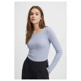 Langarmshirt Only "ONLTENNA O-NECK L/S TOP JRS NOOS", Damen, Gr. L, soft chambray, Jersey, Obermaterial: 50% Baumwolle, 50% Polyester, unifarben, regular fit normal, Rundhals, Shirts Langarmshirt