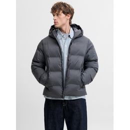 Jack & Jones Steppjacke JACK & JONES "JJKAITO PUFFER JACKET BF", Herren, Gr. L, asphalt, Web, Obermaterial: 100% Polyester, unifarben, regular fit normal, B&uuml;ndchen, Jacken Steppjacke