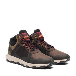 Wanderschuh Timberland "WINSOR TRAIL MID LACE UP WATERPROOF", Herren, Gr. 42, braun (medium braun mesh), Textil, Schuhe Wanderschuh, wasserdicht
