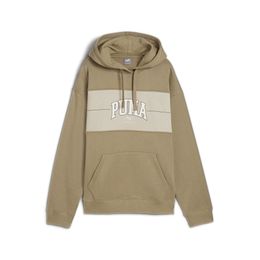 Kapuzensweatshirt Puma "SQUAD HOODIE FL", Damen, Gr. M, braun (oak branch), Fleece, Obermaterial: 66% Baumwolle, 34% Polyester, bedruckt, comfort fit normal, angesetztes B&uuml;ndchen, Sweatshirts Kapuzensweatshirt, mit verstellbarer Kapuze, mit K&auml;ngurutasche, mit Fleece-Innenseite