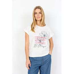 Kurzarmshirt soyaconcept "SC-RINA FP 15", Damen, Gr. S, rapture rose, Single Jersey, Obermaterial: 95% Baumwolle, 5% Elasthan, bedruckt, normal, Rundhals, Shirts Kurzarmshirt