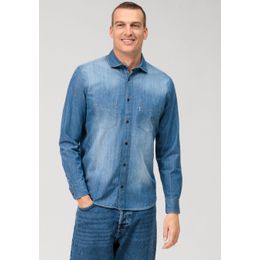 Jeanshemd OLYMP "Casual", Herren, Gr. 3XL, N-Gr, blau, Denim/Jeans, Obermaterial: 100% Baumwolle, Hemden Jeanshemd