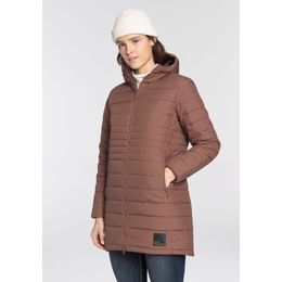 Steppjacke Jack Wolfskin "LUBEENA", Damen, Gr. 48, braun (wild ginger), Obermaterial: 100% Polyester. Futter: 100% Polyester. Wattierung: 100% Polyester, hoch geschlossener Ausschnitt, elastischer Bund, Jacken Steppjacke, W&auml;rmend, winddicht, &Uuml;bergangsjacke