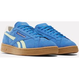 Sneaker Reebok CLASSIC "CLUB C GROUNDS UK", Damen, Gr. 41, blau (kineticblau, astrolime, vintagechalk), Leder, Synthetik, Schuhe Sneaker