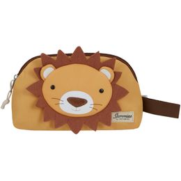 Kulturbeutel Samsonite "Happy Sammies ECO, Lion Lester", M&auml;dchen, Gr. B/H/T: 23,5cm x 18cm x 9cm, gelb, Polyester, Taschen Kulturbeutel, Reiseetui Waschtasche aus recyceltem Material
