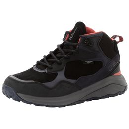 Outdoorschuh Jack Wolfskin "CAMP FEVER TEXAPORE MID W", Damen, Gr. 38, grau (phantom), Leder, Synthetik, Schuhe Outdoorschuh, wasserdicht