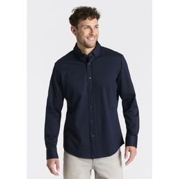 Businesshemd BOSS "JOE", Damen, Gr. 46, N-Gr, navy410, Web, Obermaterial: 55% Baumwolle, 45% Polyester, unifarben, regular fit normal, 2-Knopf-Manschette verstellbar, Hemden Businesshemd, mit Button-Down-Kragen, regular fit
