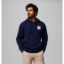 Kapuzensweatshirt Columbia "Columbia Trek&trade; Hoodie", Herren, Gr. M (48), collegiate navy, boxy brand, Sweatware, Obermaterial: 67% Baumwolle, 33% Polyester, Rippb&uuml;ndchen, Sweatshirts Kapuzensweatshirt, f&uuml;r sportliche Aktivit&auml;ten, mit Kapuze und Kordelzug, mit Logodruck