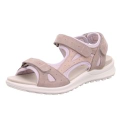 Riemchensandale Legero "Siris", Damen, Gr. 43, rosa (hellgrau), Nubukleder, kontrastfarbene Details, Schuhe Riemchensandale, Sommerschuh, Sandalette, Keilabsatz, in toller Farbkombi