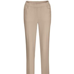 B&uuml;gelfaltenhose Classic Basics, Damen, Gr. 46, Normalgr&ouml;&szlig;en, beige, 100% Polyester, unifarben, lang, Hosen B&uuml;gelfaltenhose