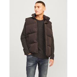 Jack & Jones Steppweste JACK & JONES "JJEBRADLEY BODYWARMER SN", Herren, Gr. XS, braun (mulch), Web, Obermaterial: 100% Polyester, unifarben, normal, Westen Steppweste