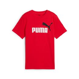T-Shirt Puma "ESS 2 COLOR NO.1 LOGO TEE B", Jungen, Gr. 176, for all time rot, Jersey, Obermaterial: 100% Baumwolle, bedruckt, regular fit normal, Rundhals, Shirts T-Shirt, normaler Schnitt, Kurzarm, f&uuml;r sportliche Aktivit&auml;ten