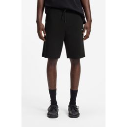 Sweatshorts HUGO BLUE "Nasensio", Herren, Gr. L, N-Gr, schwarz (schwarz001), Sweatware, Obermaterial: 100% Baumwolle, unifarben, regular fit kniefrei, Hosen Sweatshorts, mit Markenlabel