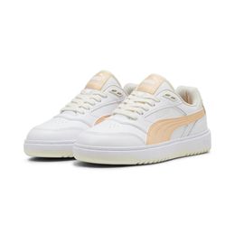 Sneaker Puma "DOUBLECOURT", Herren, Gr. 36, wei&szlig; (Puma wei&szlig;, peach fizz, sugarot almond), Leder, Synthetik, mehrfarbig, Schuhe Sneaker