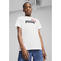 T-Shirt Puma "ESS 2 COLOR NO.1 LOGO TEE B", Jungen, Gr. 152, wei&szlig; (Puma wei&szlig;), Jersey, Obermaterial: 100% Baumwolle, bedruckt, regular fit normal, Rundhals, Shirts T-Shirt, normaler Schnitt, Kurzarm, f&uuml;r sportliche Aktivit&auml;ten