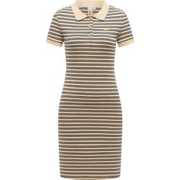 A-Linien-Kleid Ragwear "A-Linien-Kleid Colaro Stripes Dress YOUMODO", Damen, Gr. XS, N-Gr, beige (sand), Obermaterial: 95% Baumwolle CO. 5% Elasthan EL., Kleider A-Linien-Kleid