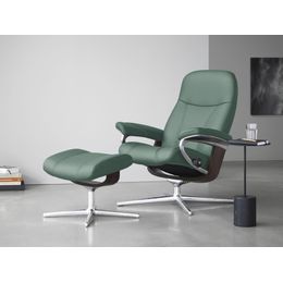 Relaxsessel stressless "Consul", gr&uuml;n (aqua gr&uuml;n paloma), B:78cm H:97cm T:70cm, Leder PALOMA: PALOMA ist ein durchgef&auml;rbtes Semianilin-M&ouml;belleder mit nat&uuml;rlicher Narbung., Sessel, Relaxsessel, mit Cross Base, Gr&ouml;&szlig;e S, M & L, Holzakzent Wenge