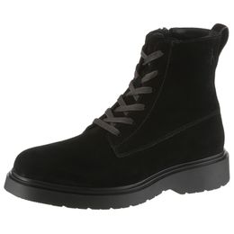 Schn&uuml;rboots Calvin Klein Jeans "COMBAT ESS LACE UP ZIP BOOT SU", Herren, Gr. 42, schwarz, Veloursleder, unifarben, Schuhe Schn&uuml;rboots, Schn&uuml;rstiefelette, Boots mit Anziehlasche