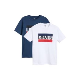 Levi's T-Shirt LEVI'S "T-Shirt Sportswear Logo Graphic Tee 2er Pack", Herren, Gr. S, bunt (wei&szlig;, blau), Obermaterial: 100% Baumwolle CO., Shirts T-Shirt