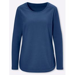Fleeceshirt Classic Basics "Fleece-Shirt", Damen, Gr. 54, blau (jeansblau), 100% Polyester, unifarben, Shirts Fleeceshirt