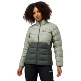 Daunenjacke Jack Wolfskin "ATHER", Damen, Gr. XXL, gr&uuml;n (slate gr&uuml;n), Obermaterial: 100% Polyester. Futter: 100% Polyester. Wattierung: 100% Daunen, hoch geschlossener Ausschnitt, elastischer Bund, Jacken Daunenjacke, W&auml;rmend, winddicht, &Uuml;bergangsjacke