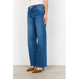 Weite Jeans soyaconcept "SC-KIMBERLY 24-B", Damen, Gr. 32, N-Gr, coastel fjord medunkel blau d, Denim/Jeans, Obermaterial: 81% Baumwolle, 17% Polyester, 2% Elasthan, unifarben, lang, Jeans Weite Jeans