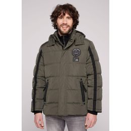 Outdoorjacke CAMP DAVID, Herren, Gr. S, gr&uuml;n (medium khaki), Obermaterial: 75% Baumwolle, 25% Polyamid, comfort fit h&uuml;ftbedeckend, hoch geschlossener Ausschnitt, B&uuml;ndchen, Jacken Outdoorjacke, mit Windbreaker-B&uuml;ndchen im &Auml;rmel