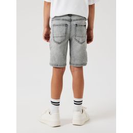Shorts name it "NKMTHEO XSL DNM L SHORTS 1280-GY NOOS", Jungen, Gr. 98, N-Gr, light grau denim (blank), Web, Obermaterial: 68% Baumwolle, 27% Polyester, 3% Viskose, 2% Elasthan, unifarben, slim fit knielang, Hosen Shorts