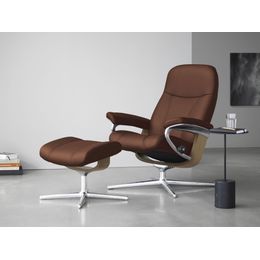 Relaxsessel stressless "Consul", braun (copper paloma), B:78cm H:97cm T:70cm, Leder PALOMA: PALOMA ist ein durchgef&auml;rbtes Semianilin-M&ouml;belleder mit nat&uuml;rlicher Narbung., Sessel, Relaxsessel, mit Cross Base, Gr&ouml;&szlig;e S, M & L, Holzakzent Eiche, in 2 Bezugsqualit&auml;ten lieferbar