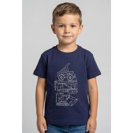 T-Shirt Blue Seven, Jungen, Gr. 98, ultramarin, Single Jersey, Obermaterial: 100% Baumwolle, bedruckt, unifarben, Basic normal, Rundhals, Shirts T-Shirt, Basic Passform, ohne Verschluss, unifarben oder mit Druck