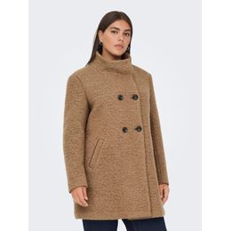 Kurzmantel Only CARMAKOMA "CARNEWSOPHIA WOOL COAT OTW", Damen, Gr. M, cocoa cr&eacute;me detail:melange, Web, Obermaterial: 70% Polyester, 30% Wolle, meliert, M&auml;ntel Kurzmantel