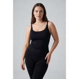 Shapingtop MAGIC BODYFASHION, Damen, Gr. L, schwarz, Obermaterial: 83% Polyamid, 17% Elasthan, unifarben, figurbetont h&uuml;ftbedeckend, tiefer Rundhals, Tops Shapingtop, mit verstellbaren Schultertr&auml;gern