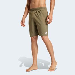 Badeshorts adidas Performance "8 ZOLL", Herren, Gr. M, N-Gr, olive strata, wei&szlig;, Obermaterial: 100% Polyester, Badehosen Badeshorts