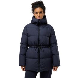 Daunenjacke Jack Wolfskin "KIRSCHALLEE", Damen, Gr. XL, blau (schwarz navy), Obermaterial: 100% Polyester. Futter: 100% Polyester. F&uuml;llung: 90% Entendaune, 10% Federn, Jacken Daunenjacke, W&auml;rmend, winddicht, &Uuml;bergangsjacke