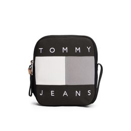 Umh&auml;ngetasche Tommy Jeans "TJM ARCHIVE REPORTER", Herren, Gr. B/H/T: 17,5cm x 20,5cm x 7cm, schwarz, Leder, Textil, Taschen Umh&auml;ngetasche, Men Schultertasche mit plakativem Logoschriftzug