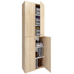 Schuhschrank Vcm "XL Holz Gro&szlig;er Schuhschrank Schuhkommode Lona 6", braun (sonoma, eiche), B:70cm T:40cm, Obermaterial: 100% Holz Wood., Schr&auml;nke, Schuhschrank