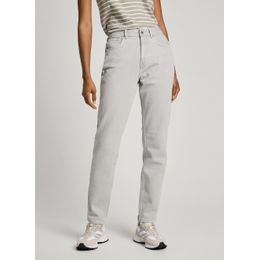 High-waist-Jeans Pepe Jeans "TAPERED JEANS HW", Damen, Gr. 25, L&auml;nge 32, grau (lt grau stoenwash), Denim/Jeans, Obermaterial: 94% Baumwolle, 5% Polyester, 1% Elasthan, gerade, unten schmal lang, Jeans High-waist-Jeans