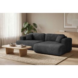 Ecksofa OTTO HOME "VEEVIA L-Form, Schlafsofa, Verl&auml;ssliche Qualit&auml;t, Breite 256cm", anthrazit, B:256cm H:76cm T:161cm, 100% Polyester, Sofas, Ecksofa, mit Bettkasten, belastbar bis 480kg, inklusive R&uuml;cken- und Zierkissen