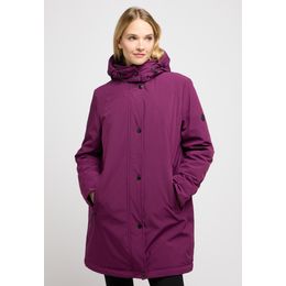 Funktionsjacke Barbara Lebek, Damen, Gr. 40, lila (schwarz plum), Obermaterial: 92% Polyester, 8% Elasthan. Futter: 100% Polyamid, unifarben, regular fit ca. Mitte Oberschenkel, ohne Ausschnitt, gerader Abschluss, Jacken Funktionsjacke, mit Kapuze