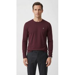 Marc O'Polo Longsleeve MARC O'POLO, Herren, Gr. S, bordeaux, schwarz, Jersey, Obermaterial: 100% Baumwolle, Rundhals, Shirts Longsleeve, Rundhals, shaped fit, Jersey, basic