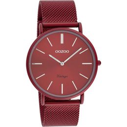 Oozoo Damen Oozoo Quarzuhr Armbanduhr, Damenuhr, Herrenuhr, Edelstahlarmband rot