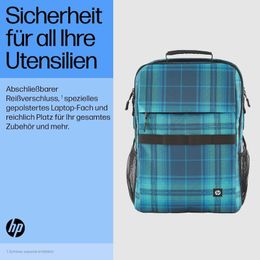 HP Notebook-Rucksack &raquo;Campus XL Tartan plaid&laquo; gr&uuml;n Kunststoff Das extra gepolsterte Laptopfach schwebt frei und liegt nicht am Boden auf, sodass Ihr 