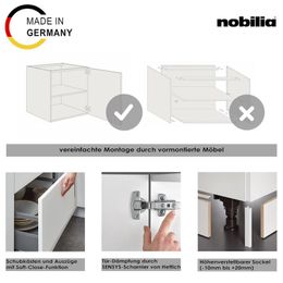 Nobilia Badm&ouml;bel-Set &raquo;Cascada&laquo; Set, inkl. Aufsatzwaschbecken und beleuchtetem Spiegel mit Touch-Sensor, 4 Stk. tlg.